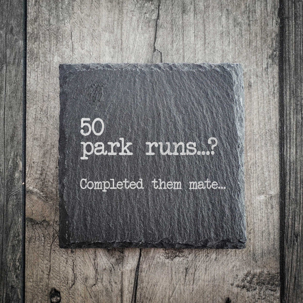 Personalised "Park Run... Completed It Mate" Premium Slate Coaster for ...
