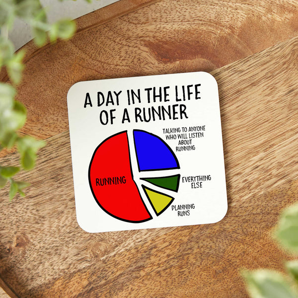 Priorities In A Slice Funny Running Coaster - EllieBeanPrints