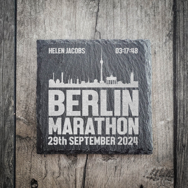 Personalised Berlin Marathon Coaster - Skyline - EllieBeanPrints