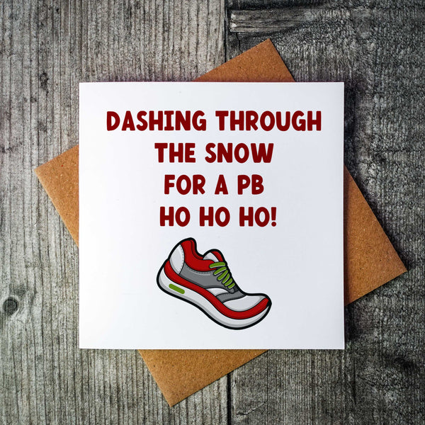Dashing Through The Snow Running Christmas Card - EllieBeanPrints