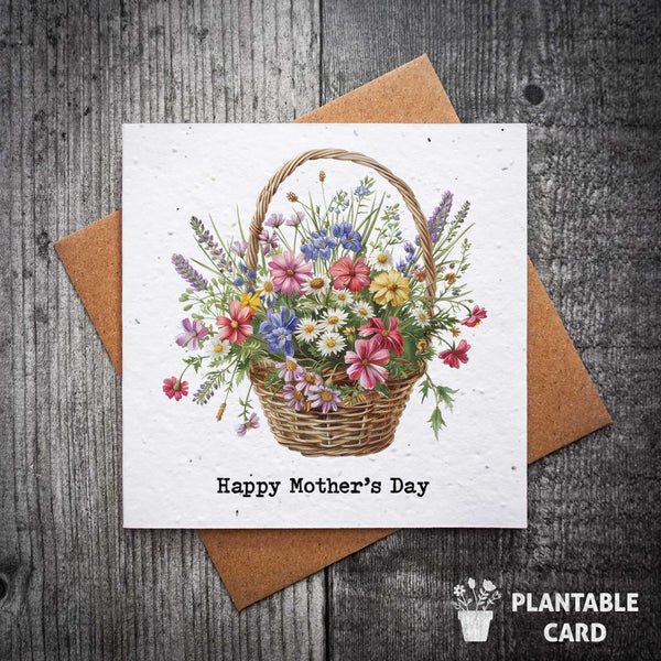 Flower Basket Happy Mother's Day | Plantable Mother's Day Card ...