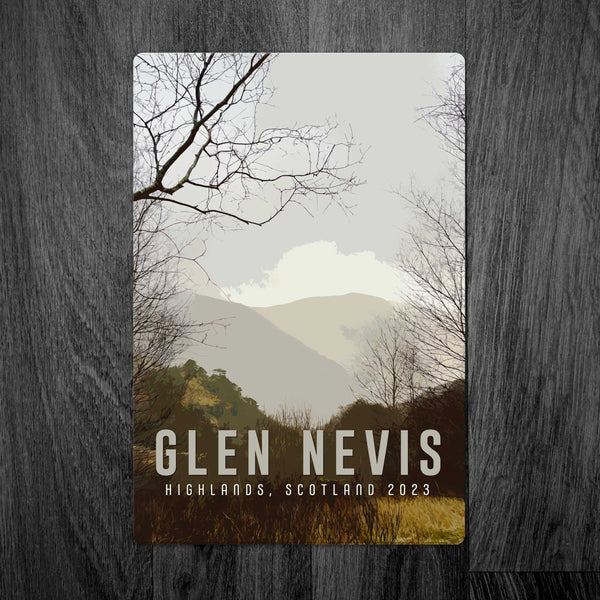 Custom Glen Nevis Valley Vintage Metal Sign: Steall Waterfalls Walk ...