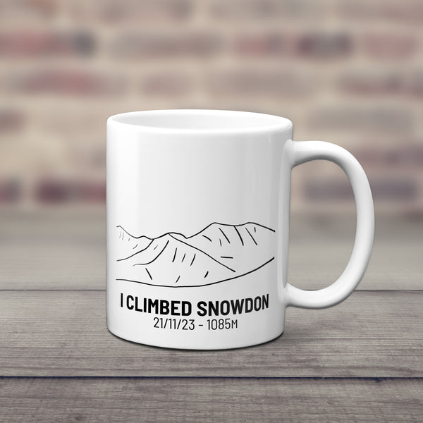 I Climbed Snowdon Personalised Mountain Summit Mug - EllieBeanPrints