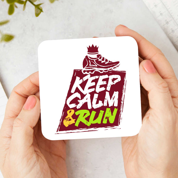 Keep Calm & Run Running Coaster - EllieBeanPrints