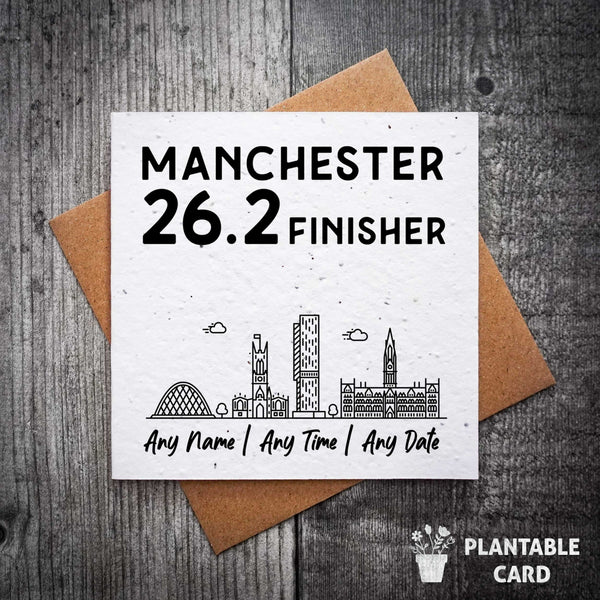 Manchester 26.2 Finishers Plantable Card | Marathon Congratulations Ca ...