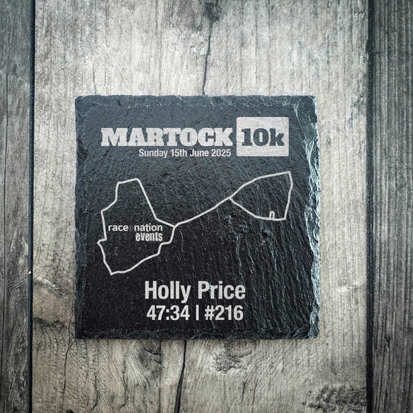 Official Martock 10k 2025 Personalised Slate Coaster - EllieBeanPrints