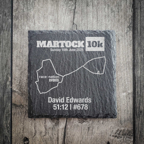 Official Martock 10k 2025 Personalised Slate Coaster - EllieBeanPrints