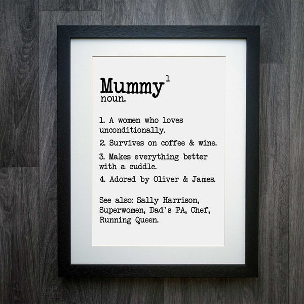 Personalised Mum Dictionary Definition Print: The Ideal Present to Cel ...