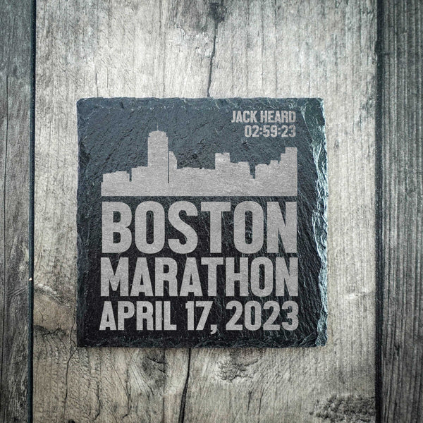 Personalised Boston Marathon Coaster - Skyline - EllieBeanPrints