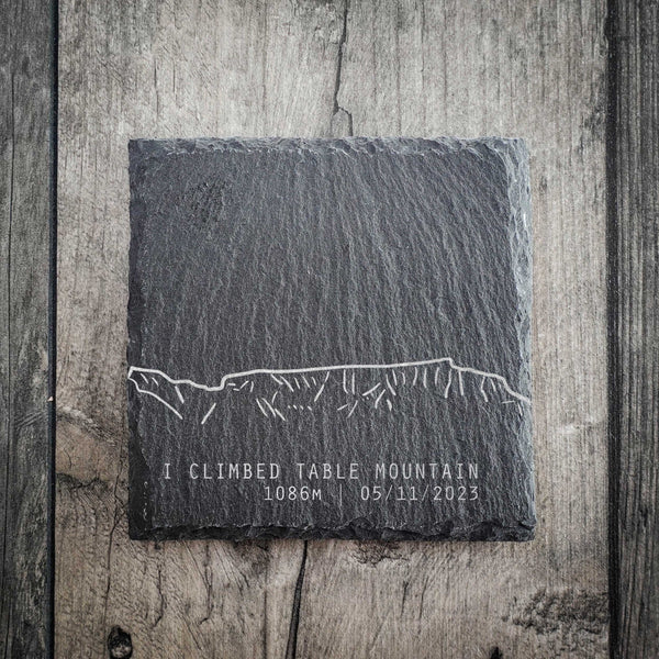 Personalised I Climbed Table Mountain Slate Summit Coaster ...