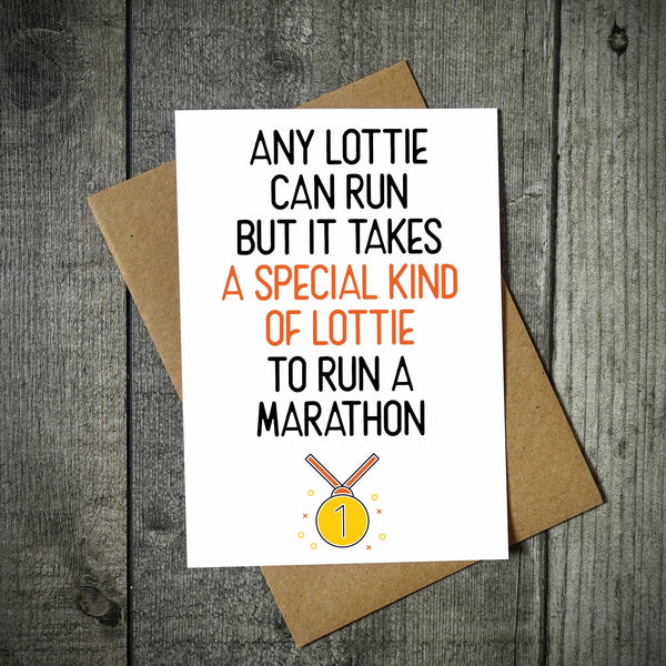 Personalised Anyone Can Run A Marathon Good Luck Marathon Running Card ...