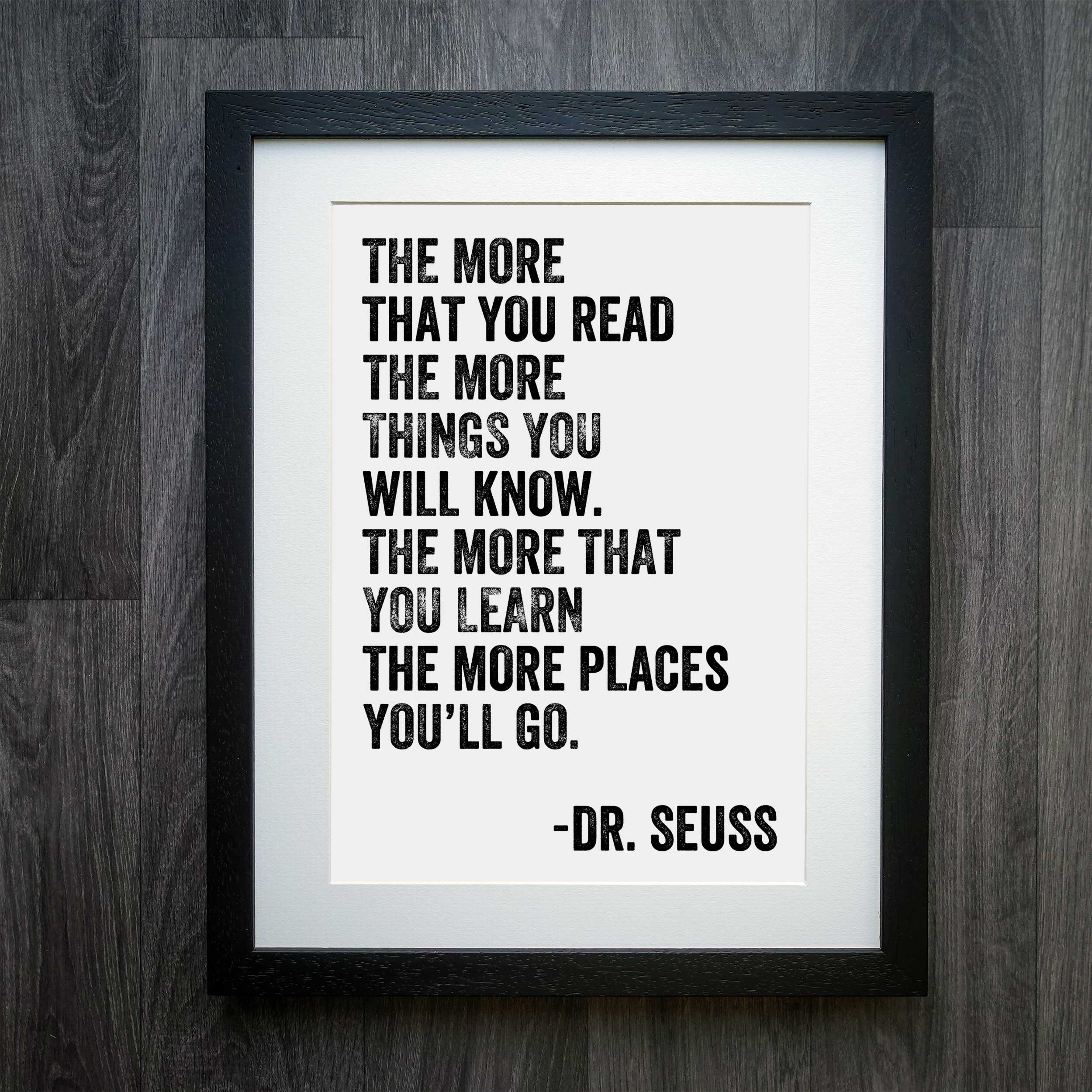 Dr. Seuss "The More You Read" Print: Literary Décor for Book Lovers ...