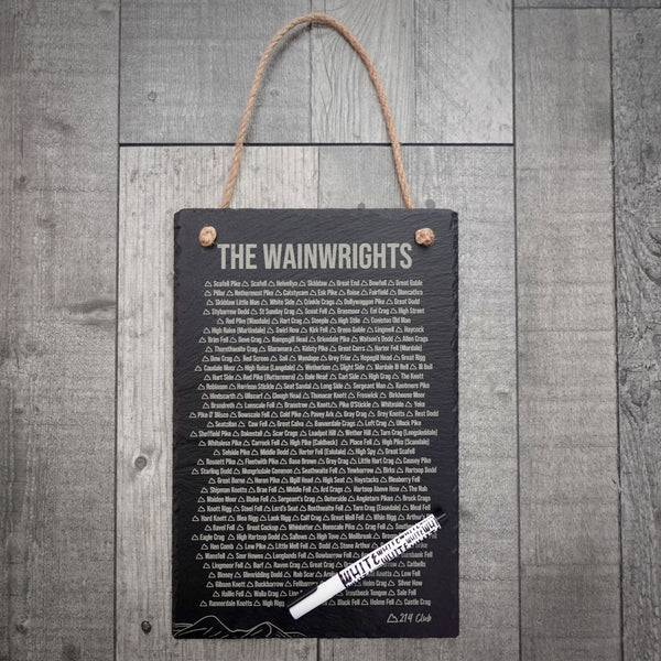 Laser Engraved Slate Wainwrights Elevation Tracker - 214 Club Chalkboa ...