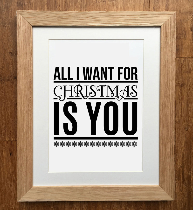 All I Want For Christmas Is You Print - Loved One Christmas Gift ...