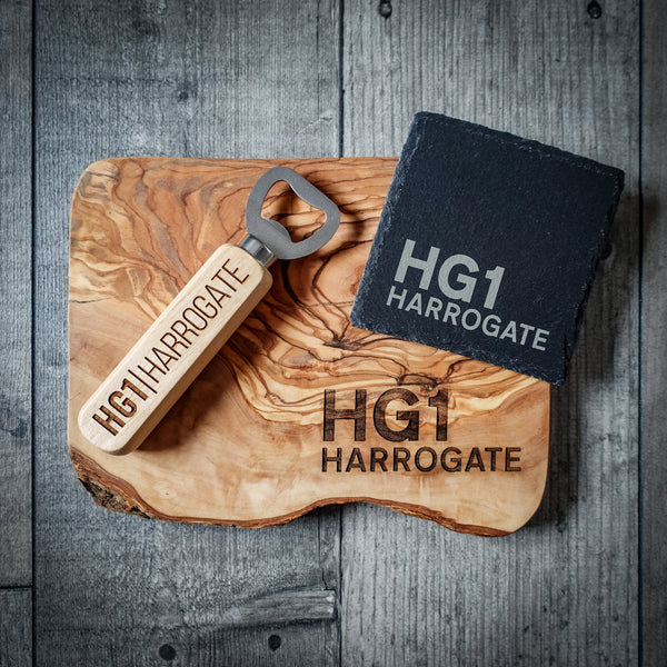 Personalised Postcode Chopping Board - Olive Wood - EllieBeanPrints