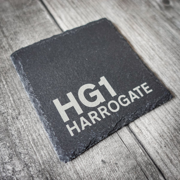 HG1 Personalised Postcode Coaster - EllieBeanPrints
