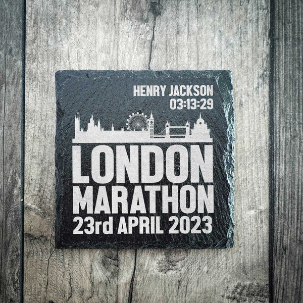 Personalised London Marathon Skyline Coaster Bold - EllieBeanPrints