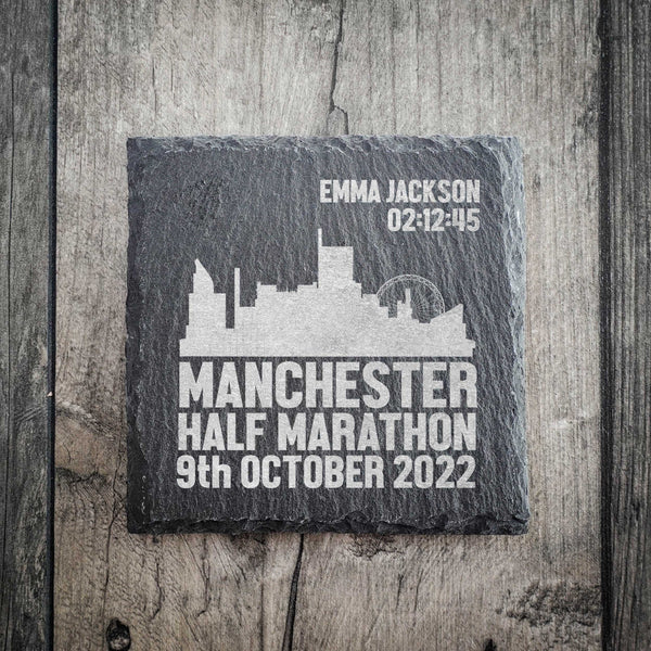 Personalised Manchester Half Marathon Coaster - Skyline - EllieBeanPrints