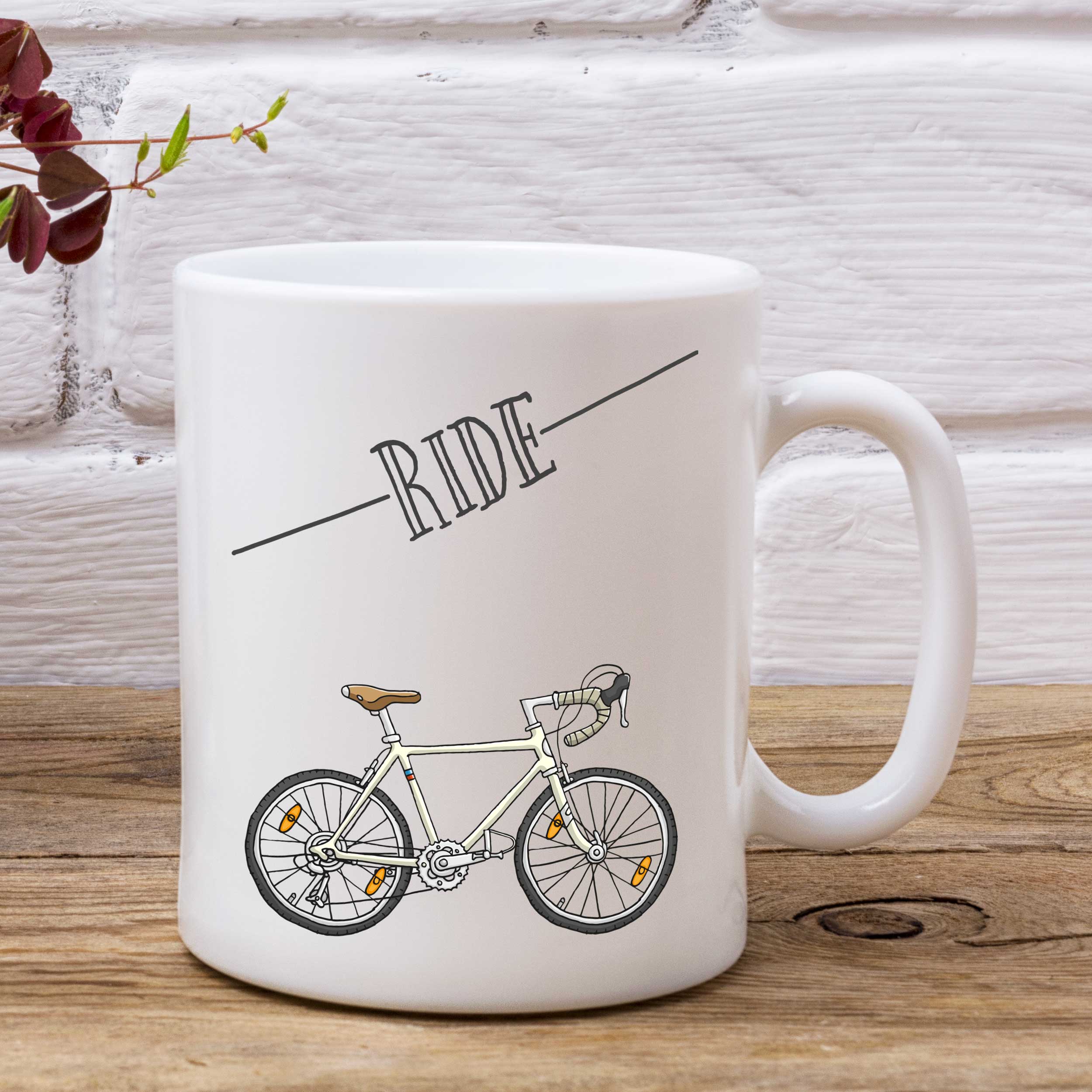 Ride - Road Bike - Cycling Mug - EllieBeanPrints