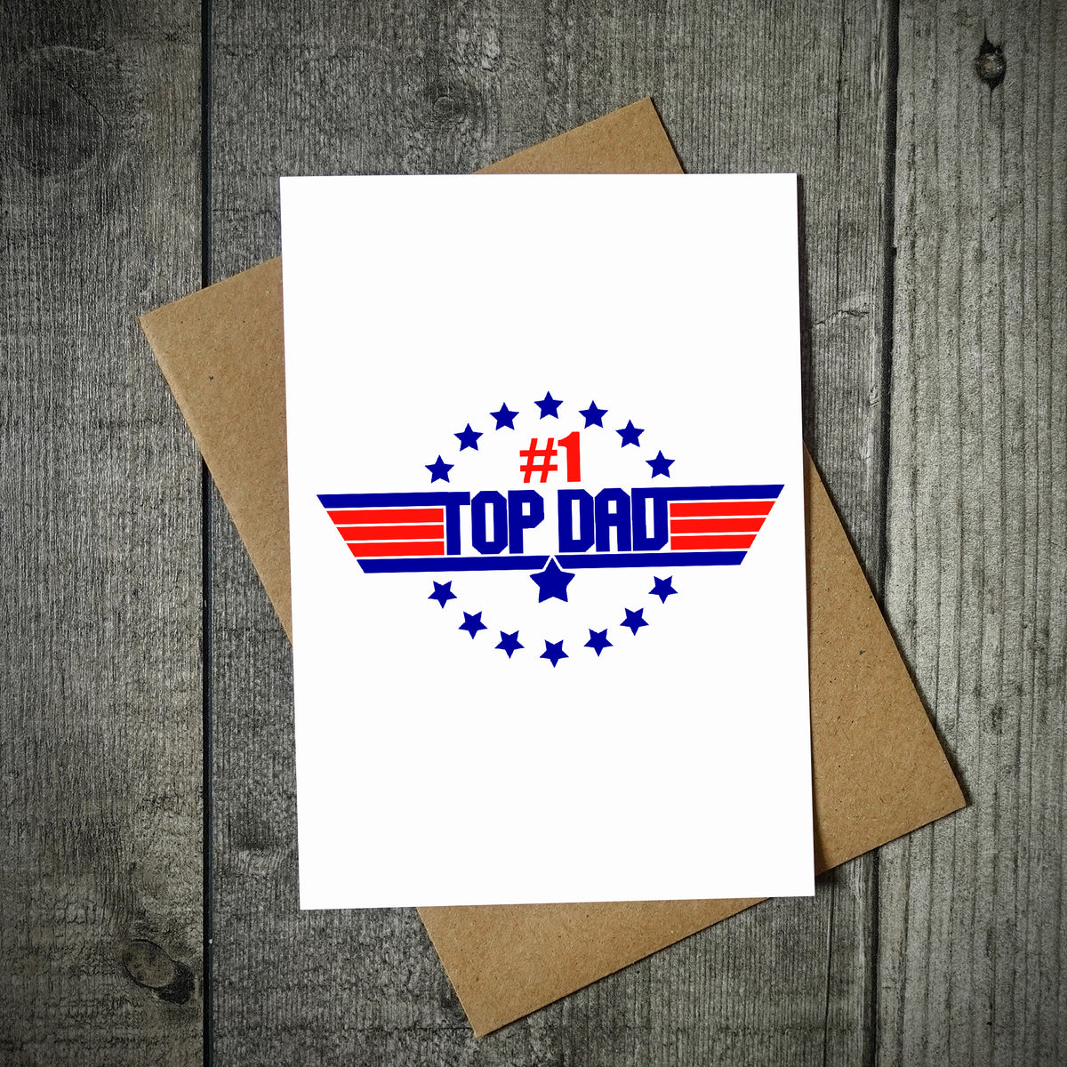 Top Dad - Top Gun Card - Father's Day / Birthday Card - EllieBeanPrints