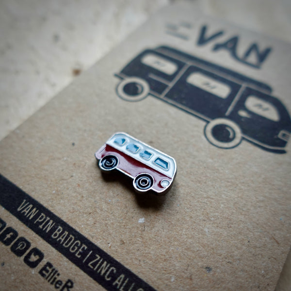 Van Split Screen Camper Van Pin Badge - EllieBeanPrints